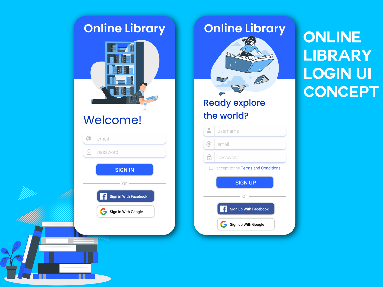 Online Library Login UI Concept by Hanif Naufal on Dribbble