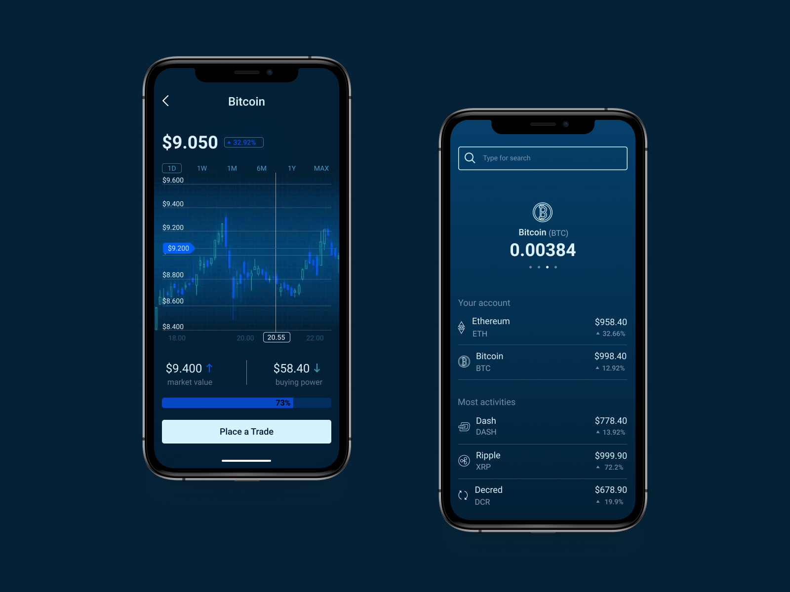 Mobile app for trading by Dasha on Dribbble