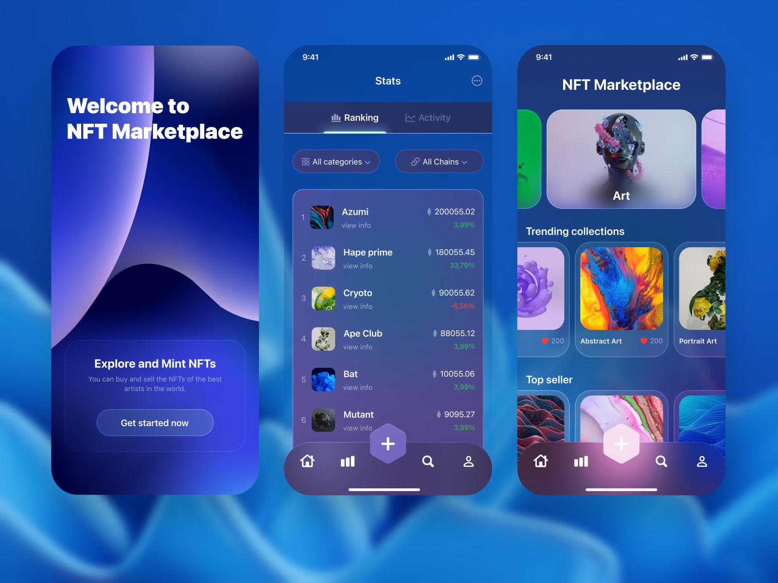 NFT mobile app design by CreactUI on Dribbble