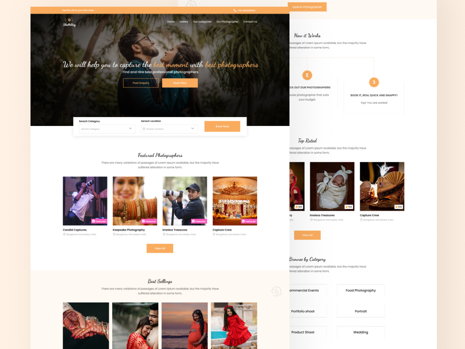 Photography Website - Hire Photographer by Ankit Kumar on Dribbble