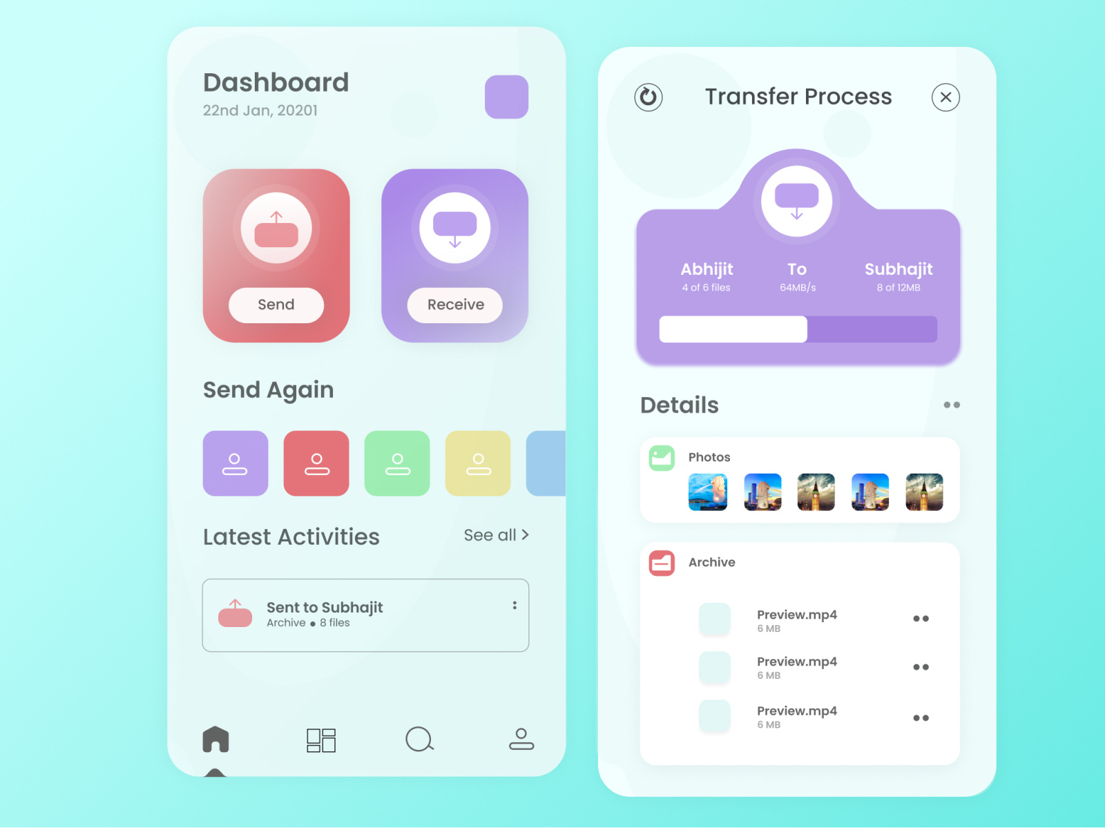 Data Sharing App by abhijit karmakar on Dribbble