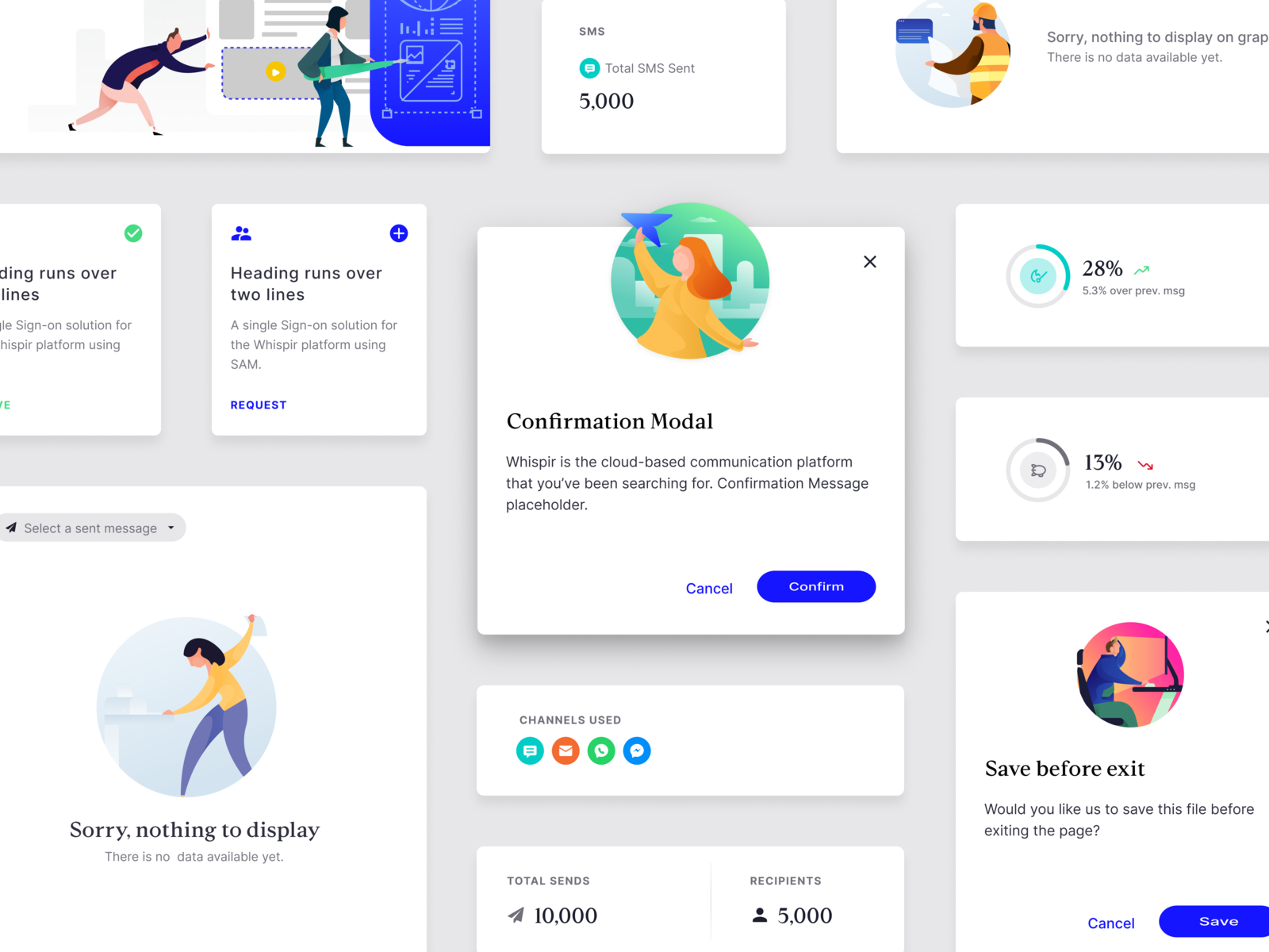 Whispir | Cards and Popups by Jin Chen for Whispir Design on Dribbble