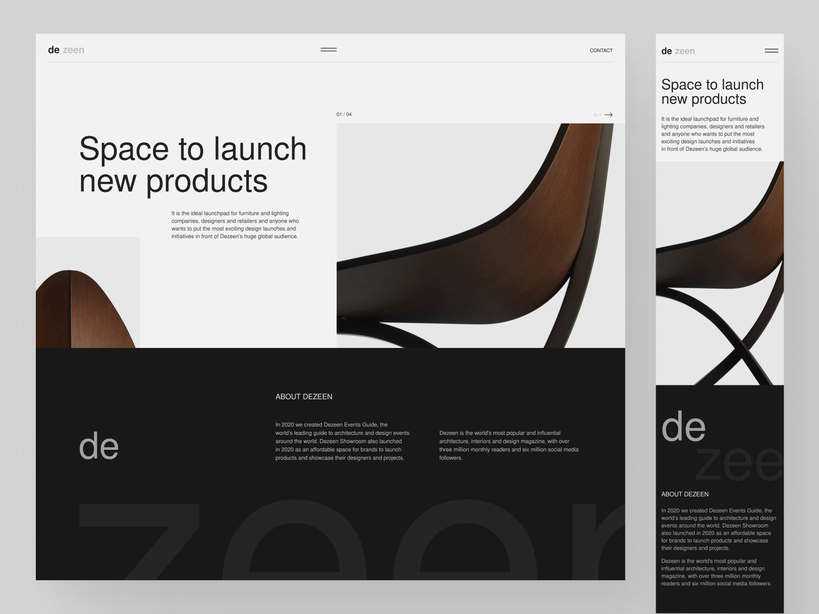 DeZeen Interior Studio | Main page redesign by Aleksandr Gussev on Dribbble