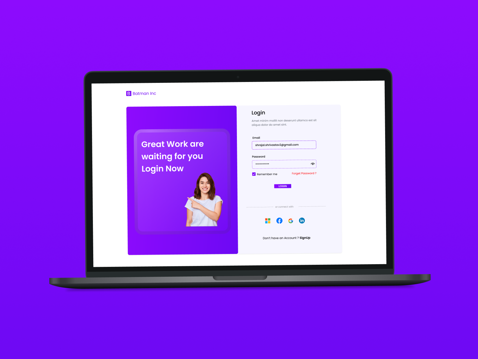 Login Screen UI Design by Shrajal Shrivastava on Dribbble