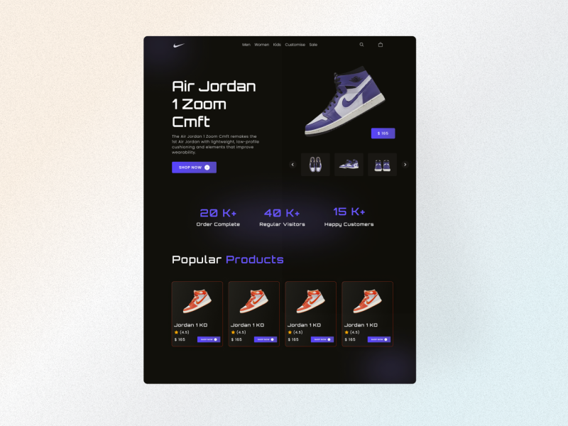 Shoes Landing Page UI Design by Shrajal Shrivastava on Dribbble