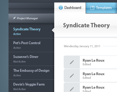 Project Selector by Ryan Le Roux on Dribbble