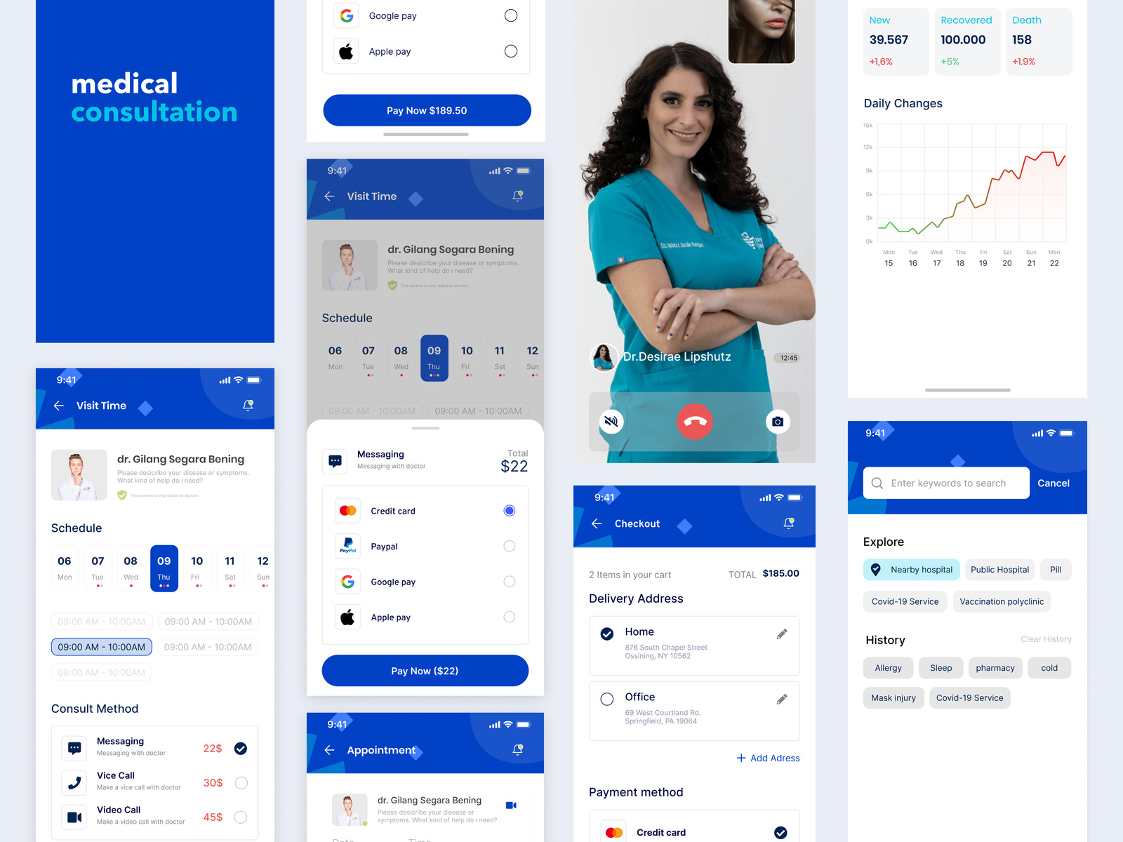 Medical Consultation UI KIT Concept Design by Kamil Kalkan ⤵ on Dribbble