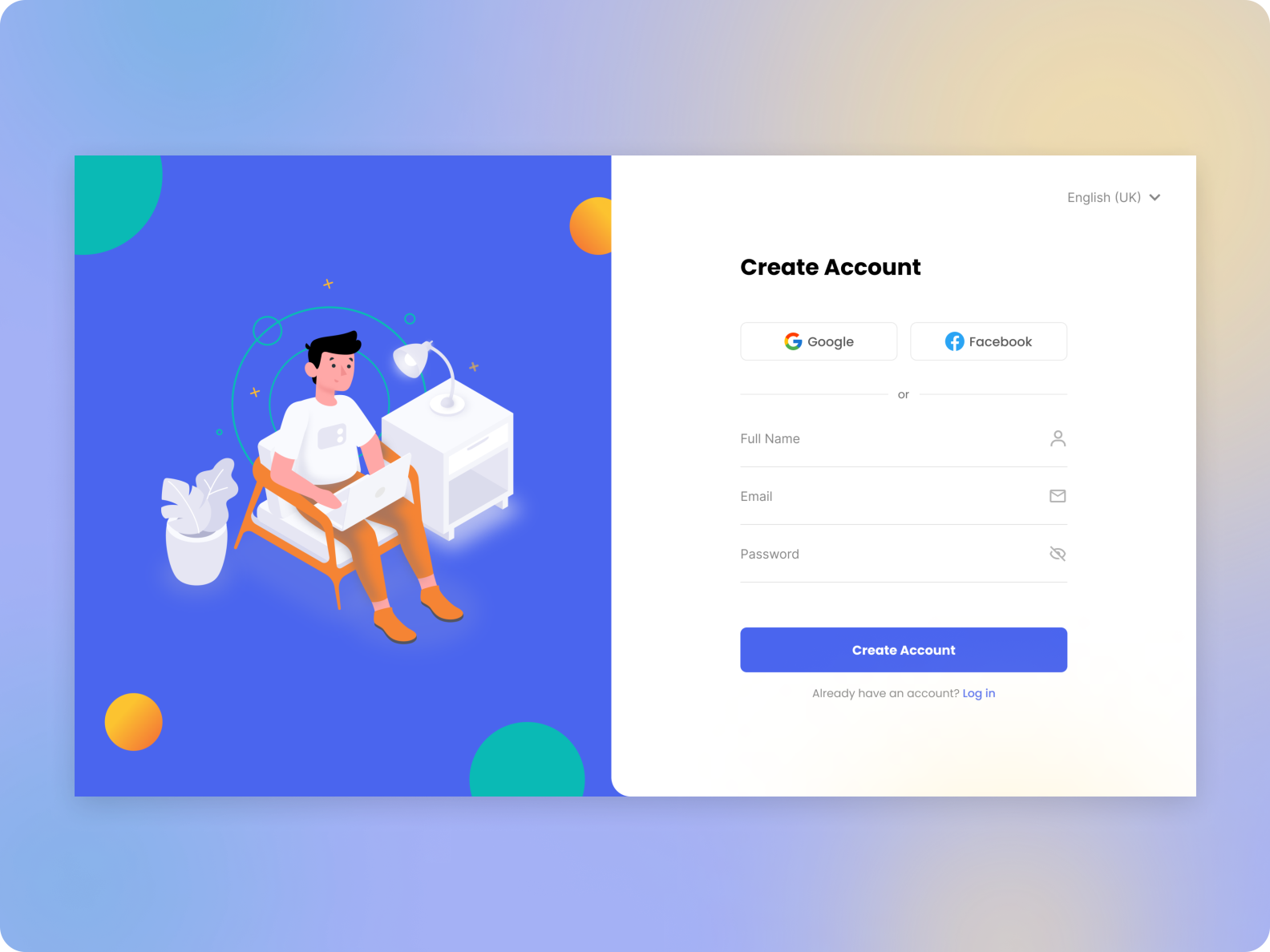 Sign Up page by Dhananjay Sharma on Dribbble