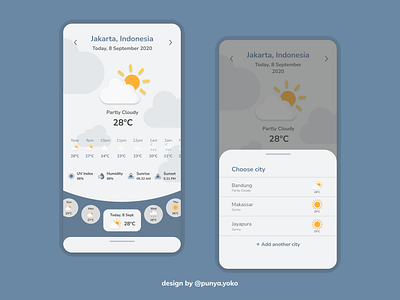 Weather App by yoko on Dribbble