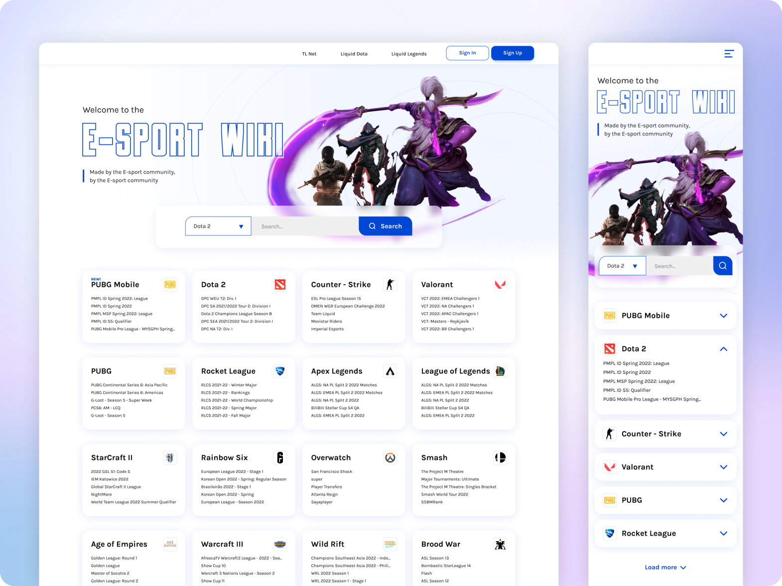 E-Sport Wiki re-design by Sámuel Philipp on Dribbble