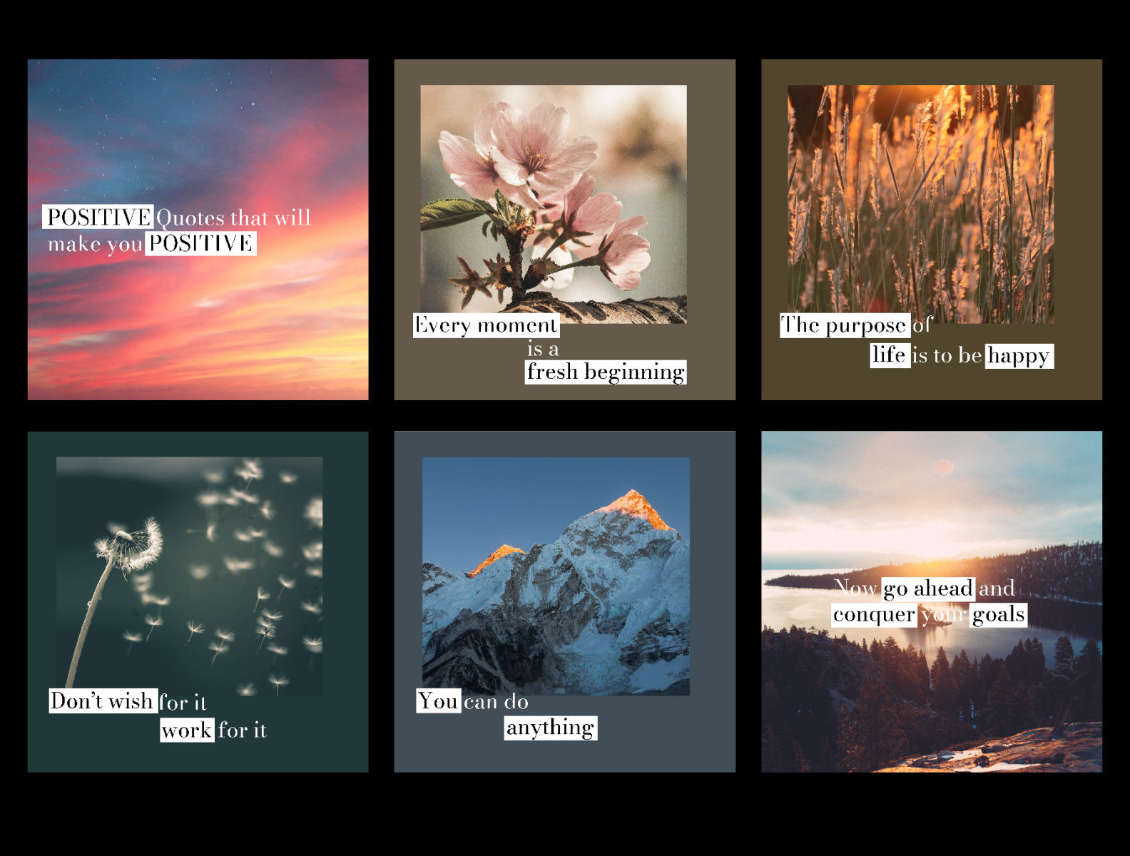 Positive Quotes Instagram Carousel by Jothsna R on Dribbble