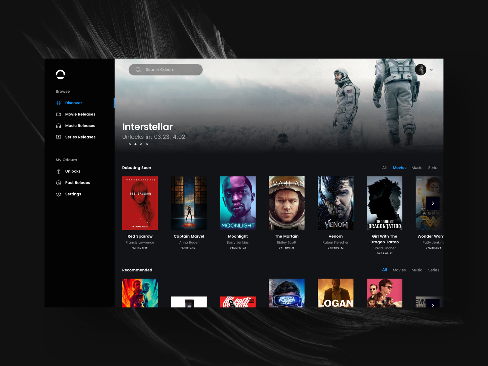 Odeum Featured by Matt Pringle for Digital Surgeons on Dribbble