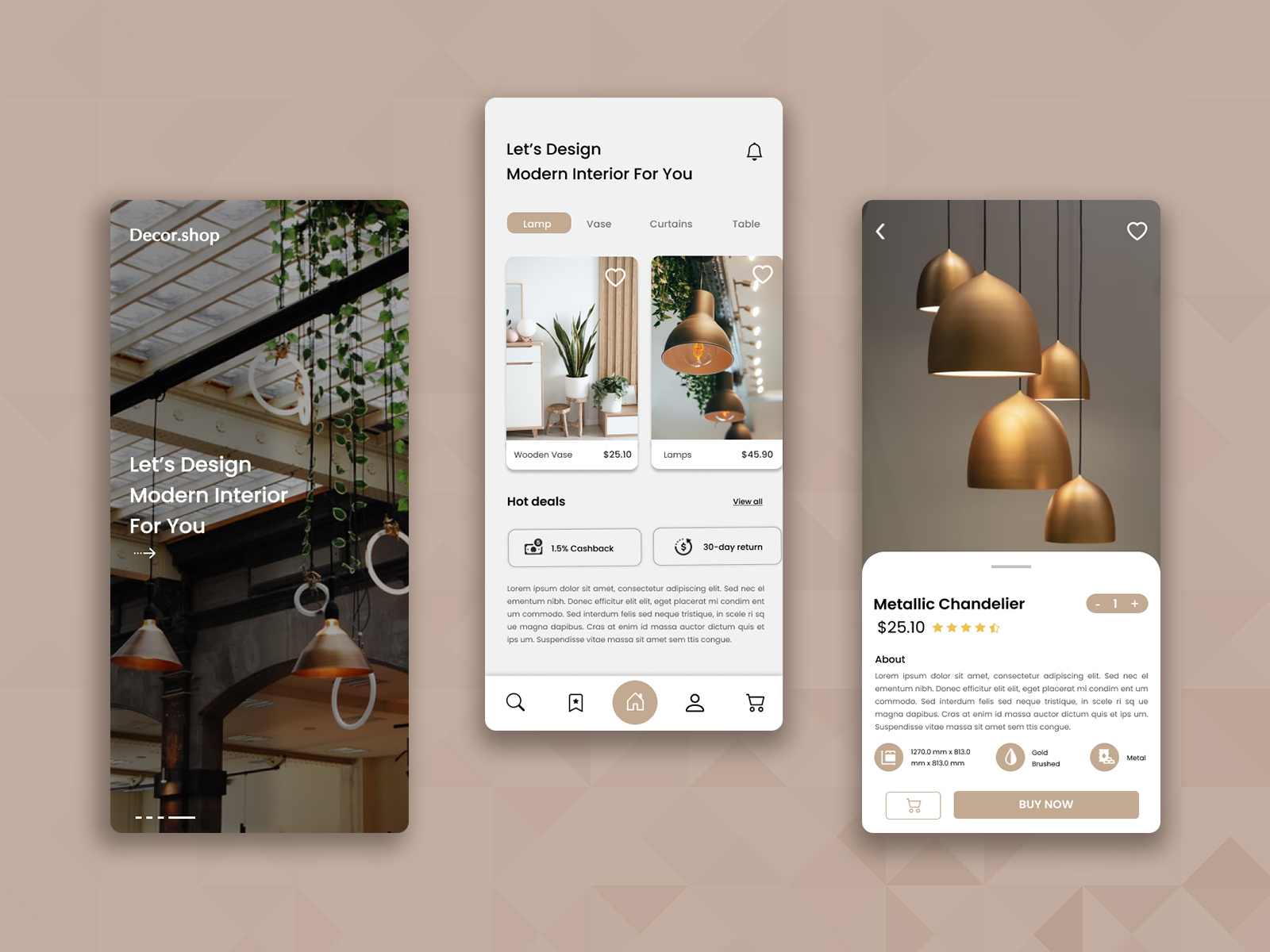 Mobile UI - Decor Shop by Karishma Siddhwani on Dribbble