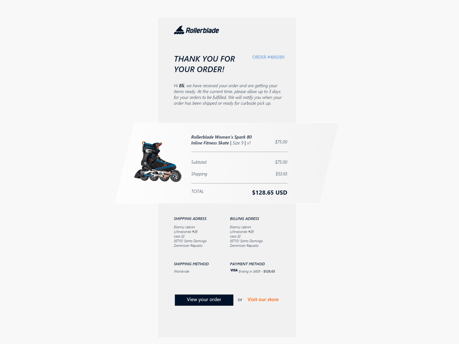 Email receipt by Elianny Lebron on Dribbble