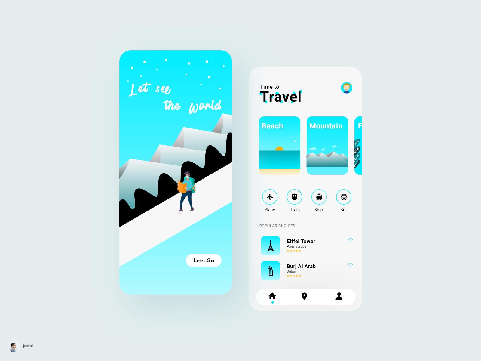 Travel App design concept by Jaseem Ali on Dribbble