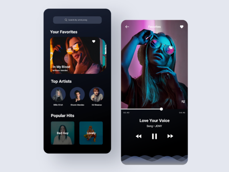 Music App design concept by Jaseem Ali on Dribbble