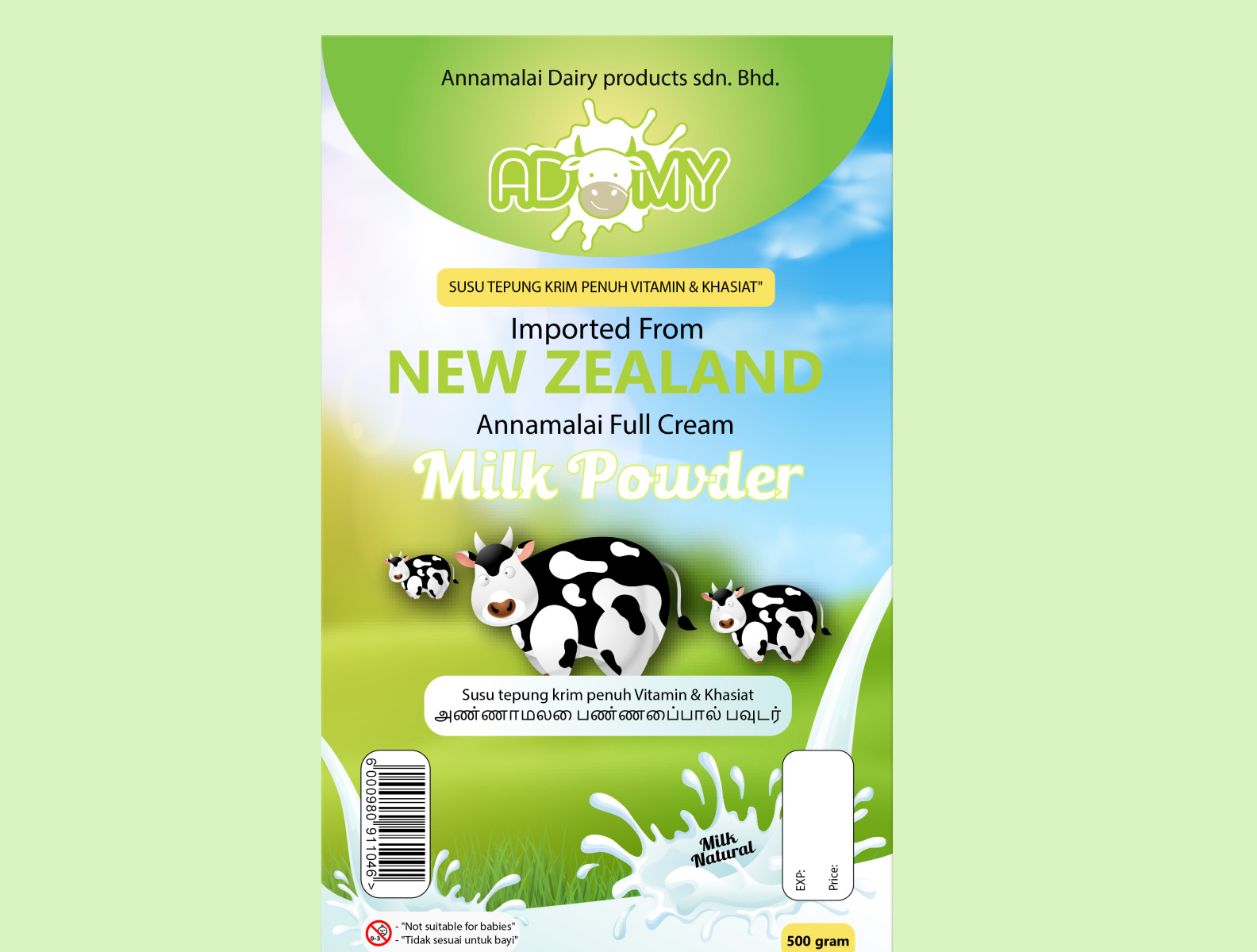 milk label design by Roman hasan fahim on Dribbble