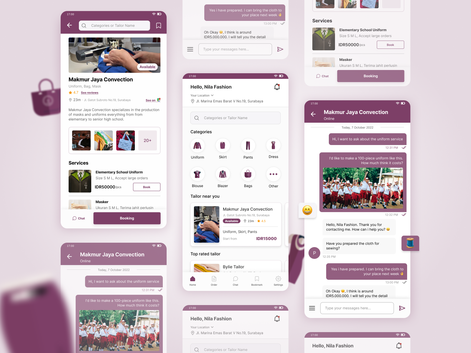 Tailor Service Mobile App Exploration by Mahdiya Aqila for Visual ...