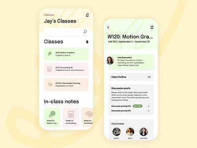 Class Tracker UI Exploration by Elaine Lumanauw on Dribbble