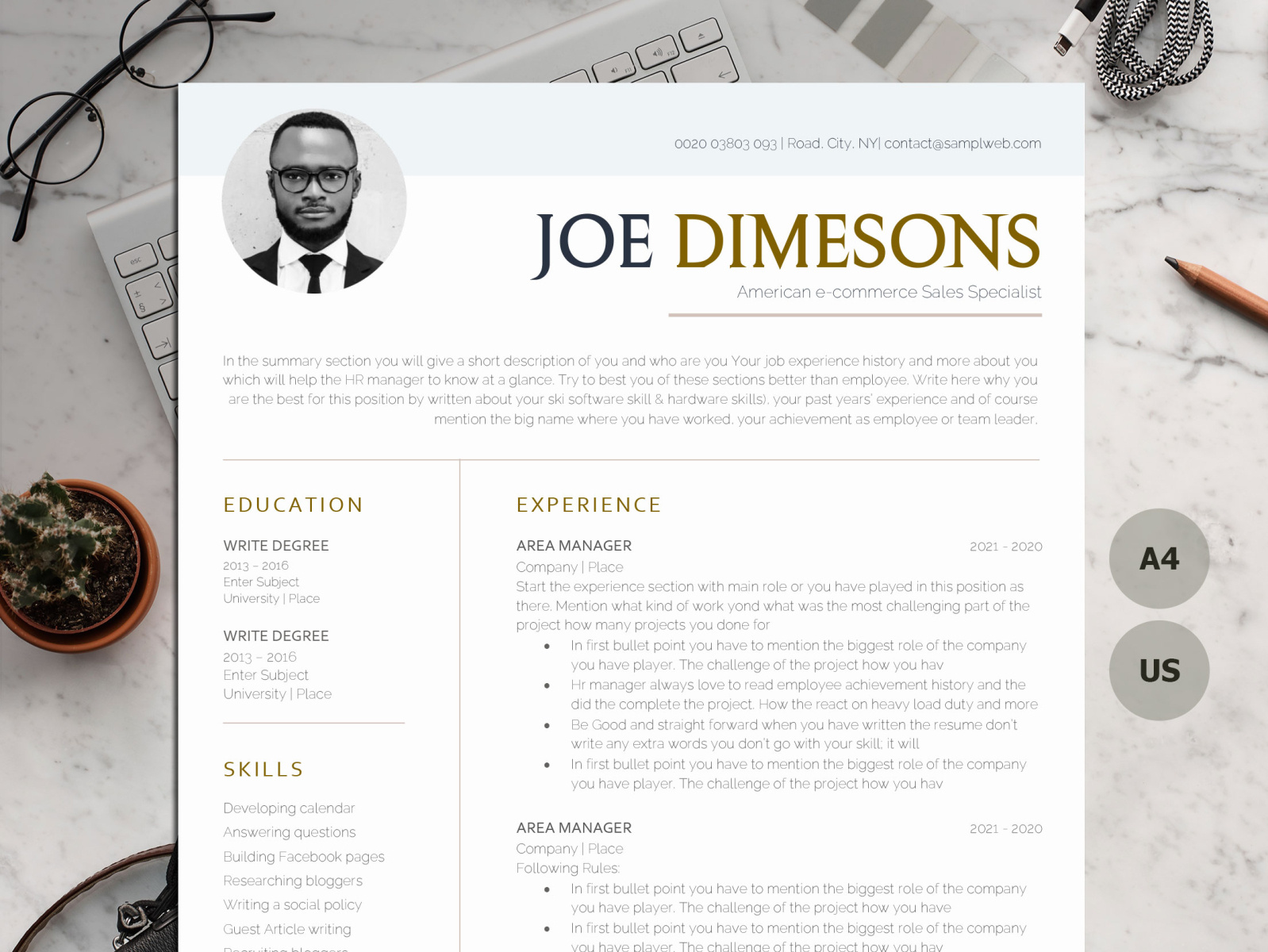 1, 2 & 3 PAGE RESUME TEMPLATE MADE WITH MICROSOFT WORD by Paul resume ...