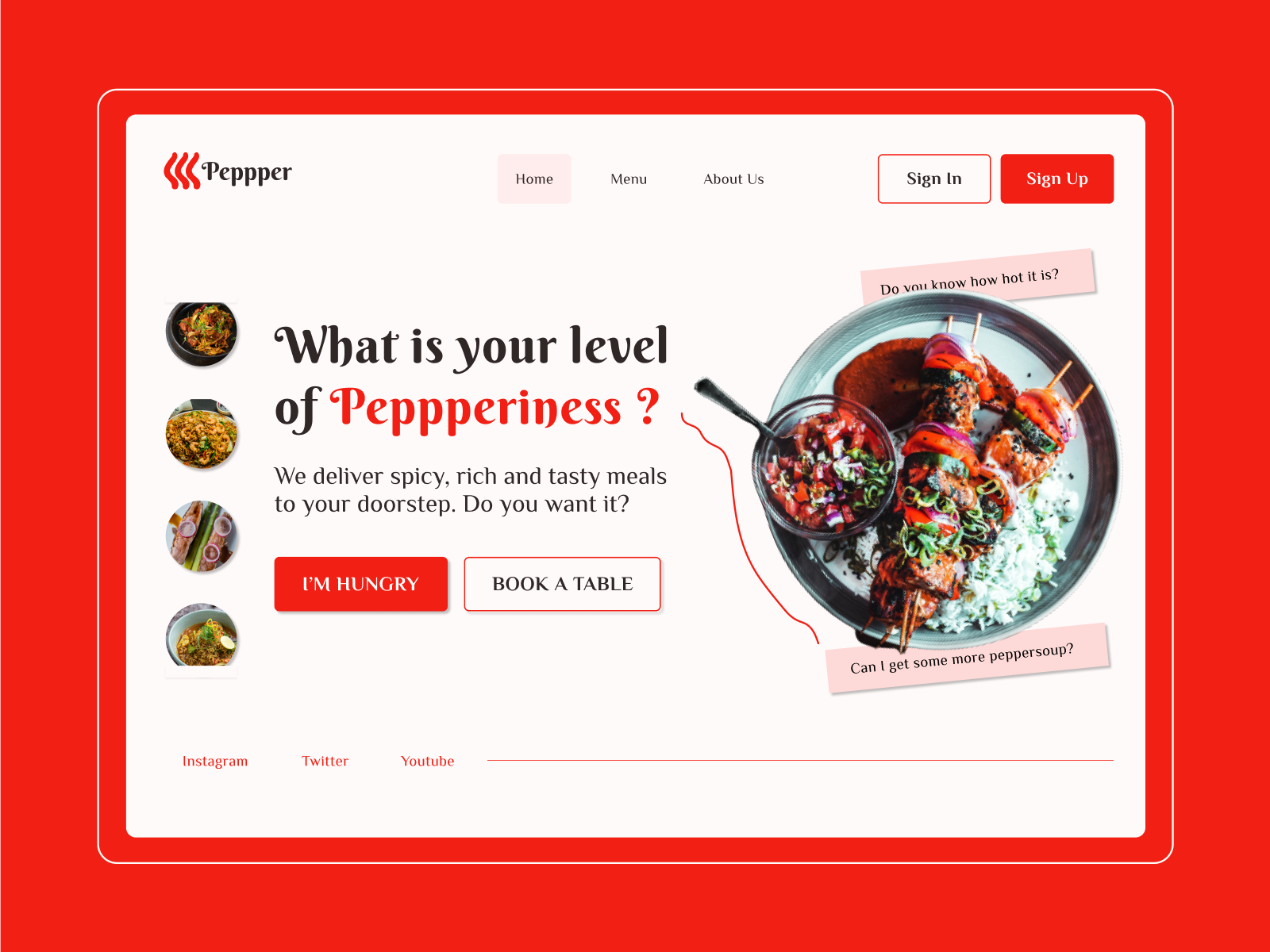 Spicy Restaurant Hero Section Concept by Oluwakanyinsola Obadeyi on ...
