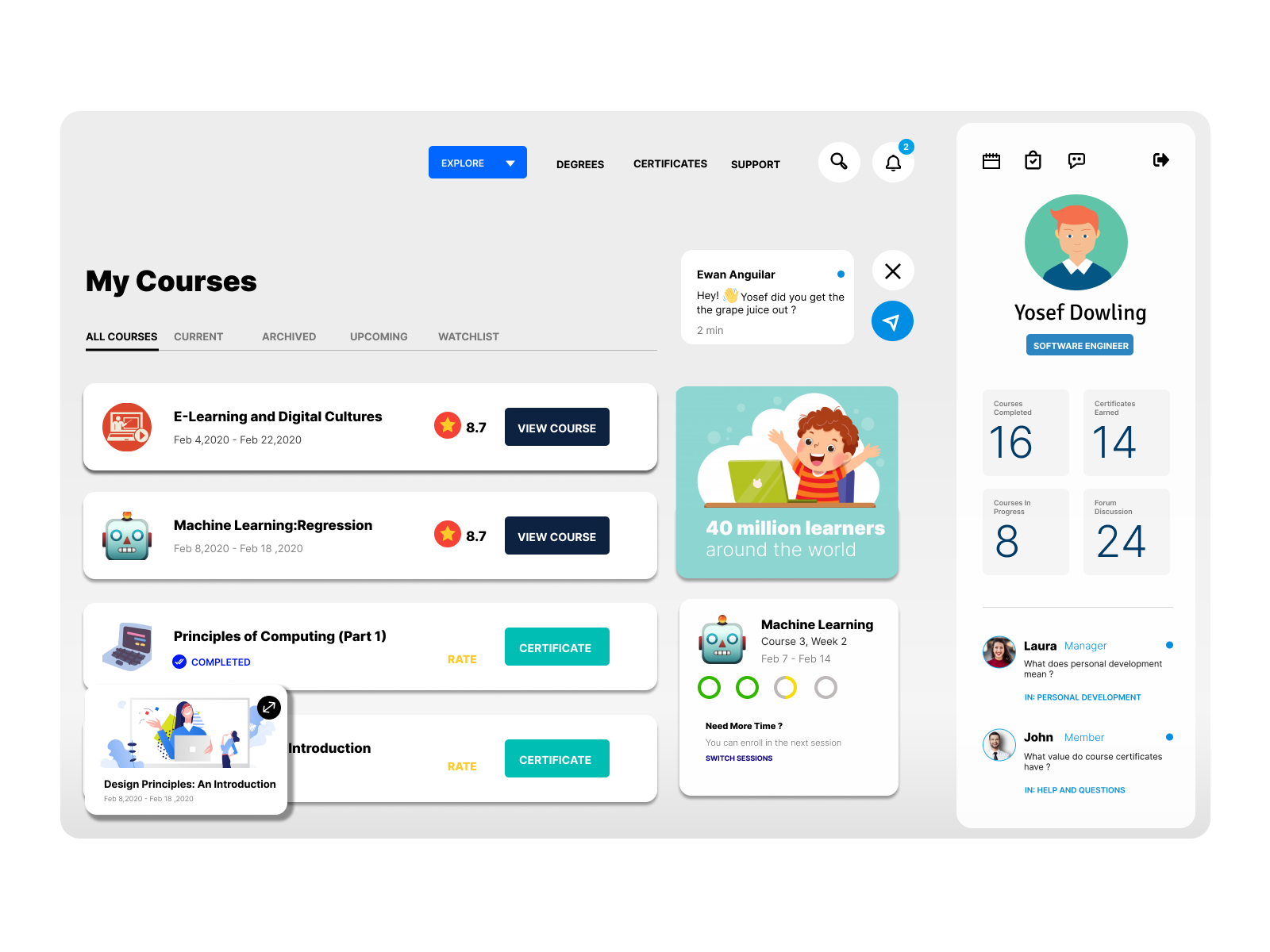 LMS UI design by Shivam Singh on Dribbble