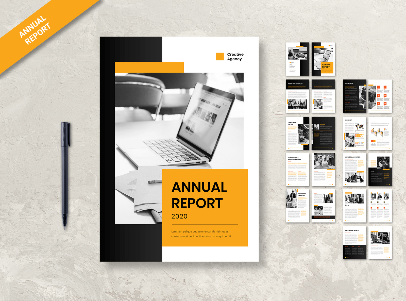 Annual Report Brochure Template by dazzspark on Dribbble