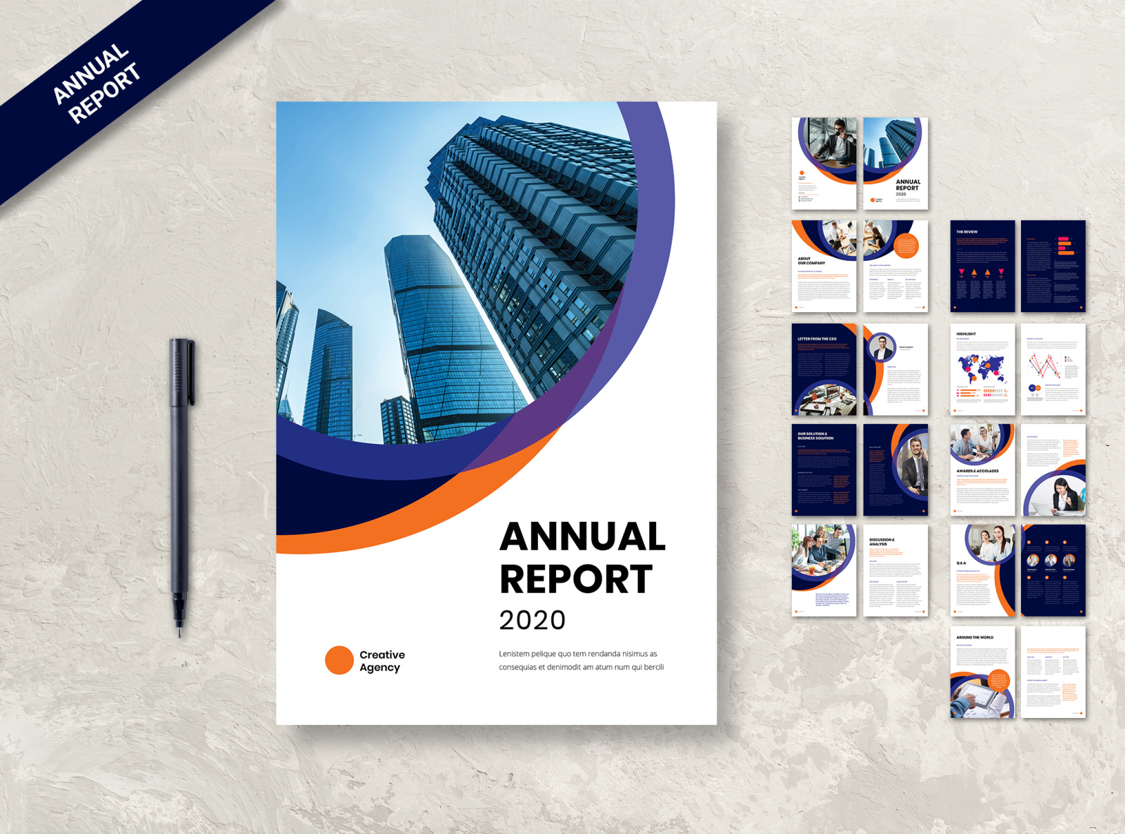 Annual Report Brochure Template by dazzspark on Dribbble