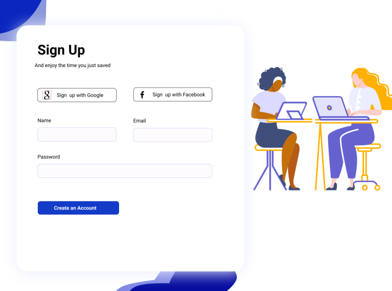 Sign up page by Ahobrase on Dribbble