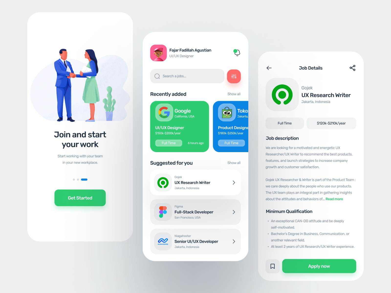 Job Seeker App Design by Fajar Fadillah Agustian on Dribbble