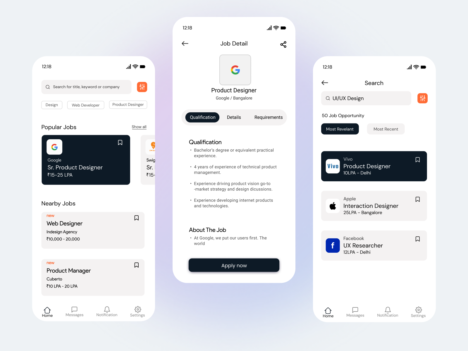 Job Cloud ( Job Finder App ) by Anant Singh on Dribbble