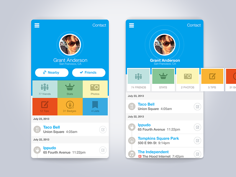 Oldschool Profile by Grant Anderson for Foursquare Design on Dribbble