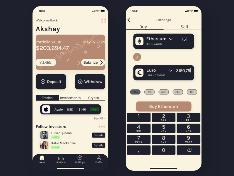 Trading - Finance App - Light Mode by Akshay Mathadhikari on Dribbble