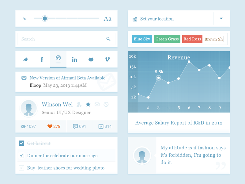 Half Flat UI Kit by Winson on Dribbble