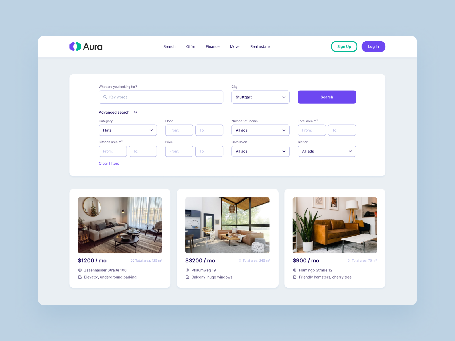 Advanced Search for Apartment's Website by Anna Akinchyna on Dribbble