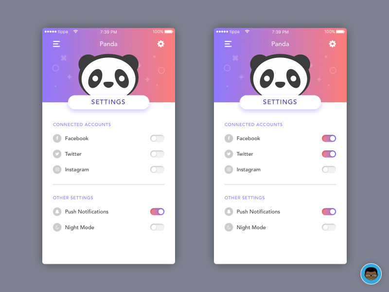 Mobile App Settings by Trevyn Roberts on Dribbble