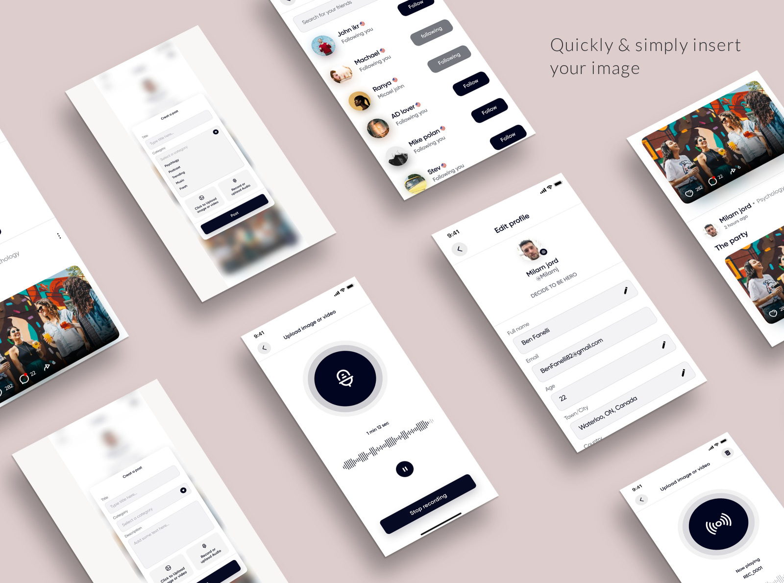 Different page designs in mockup by Haseeb Qureshi on Dribbble