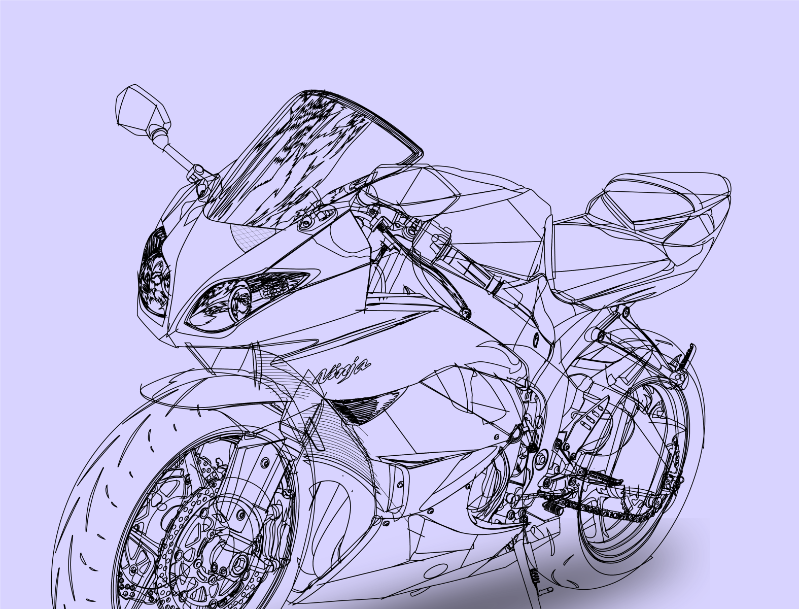 motor bike lineart by Utkarsh Srivastava on Dribbble