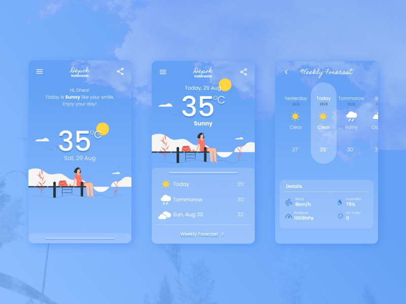 Weather App - Design Jam August Monthly 2020 by Dheavira Putri on Dribbble