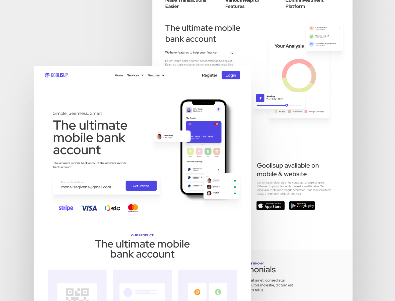 Finance Landing Page by Osagie Edosa on Dribbble