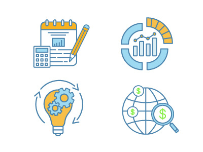 Startup color icon set by bsdgraphic on Dribbble