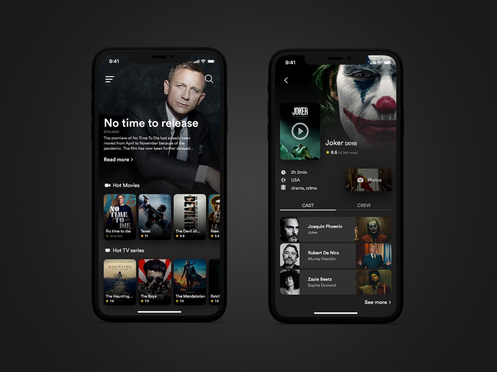 Movie app design by I. Fuchs on Dribbble