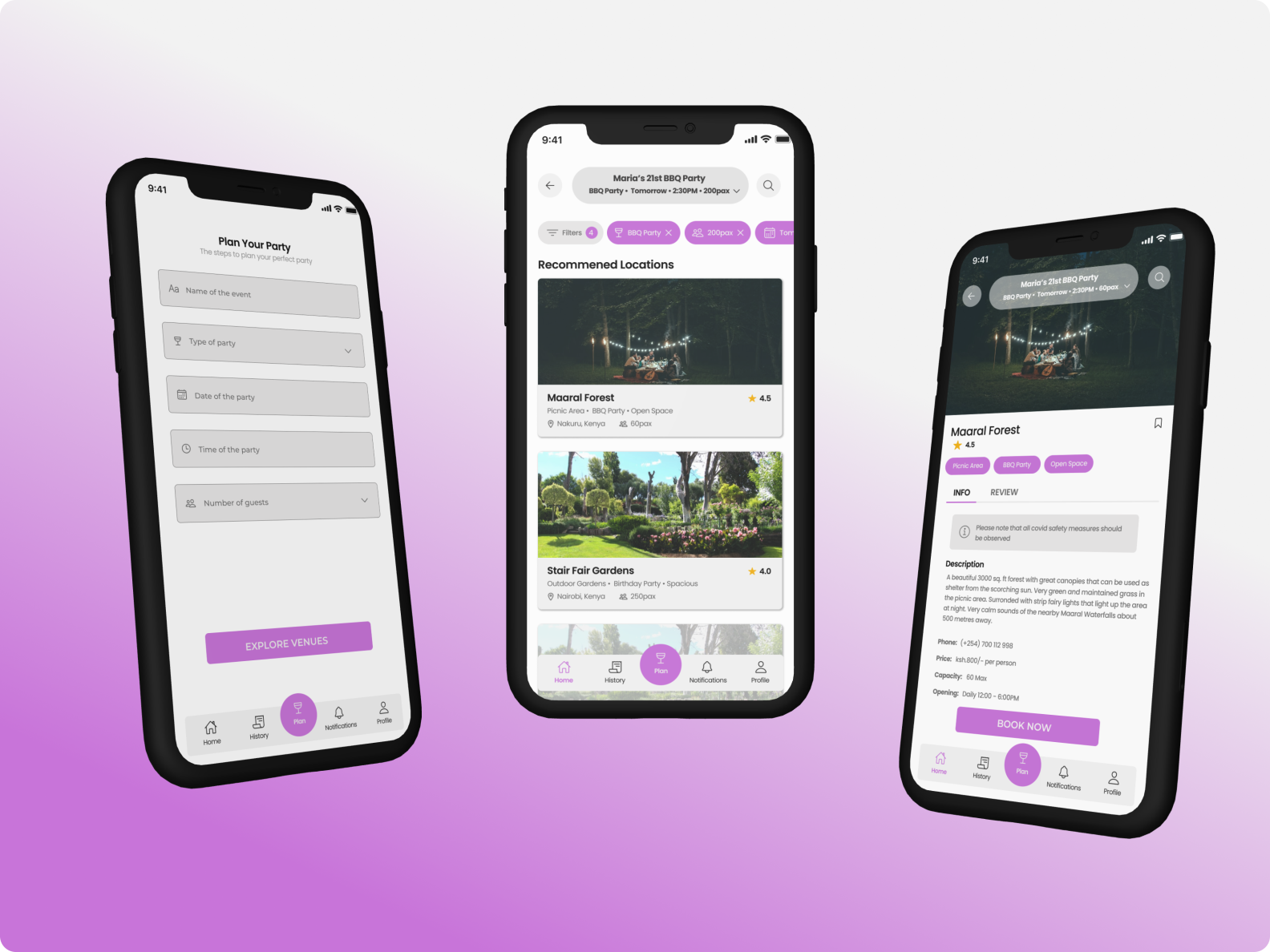 Party Planning App by Mbete Malu on Dribbble