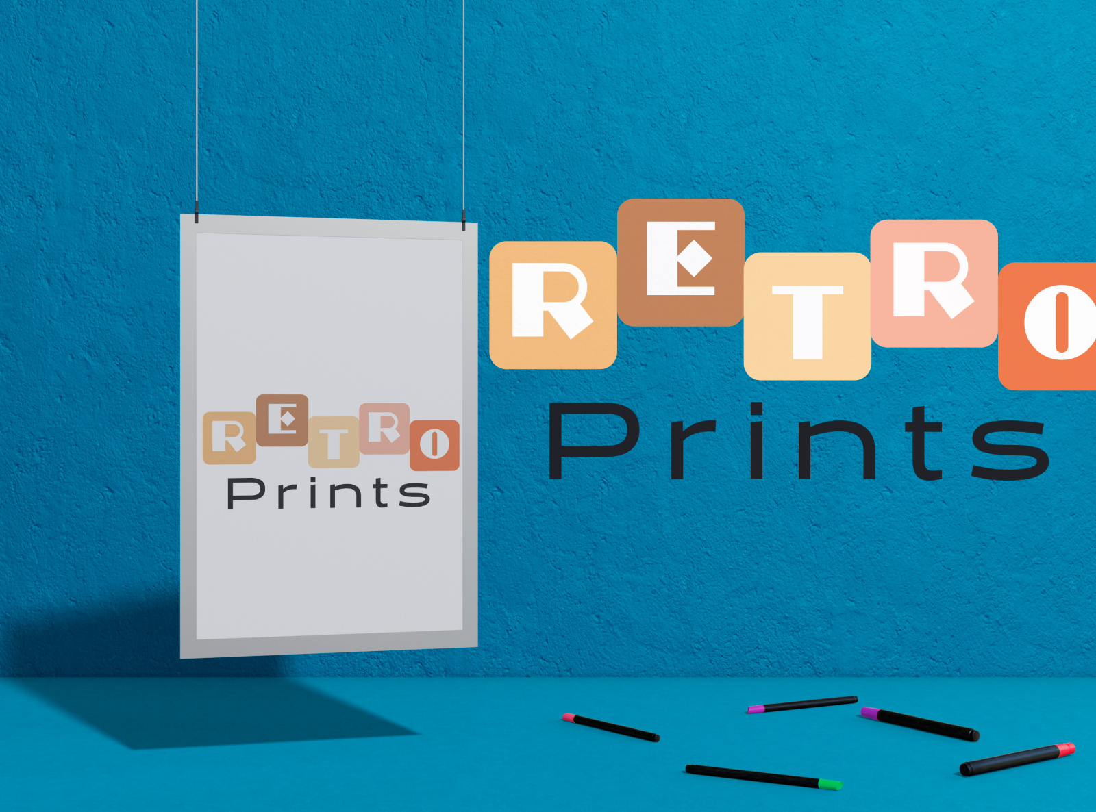 RETRO PRINTS logo by anca pirtea on Dribbble
