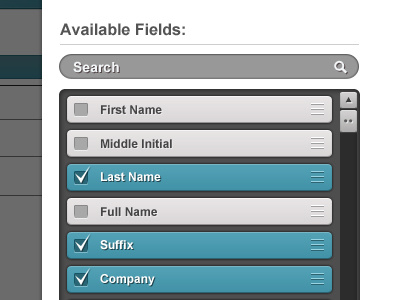 Field Selector by Rob Schlegel on Dribbble
