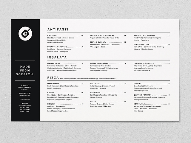 GP Menu & Packaging by Val Waters on Dribbble