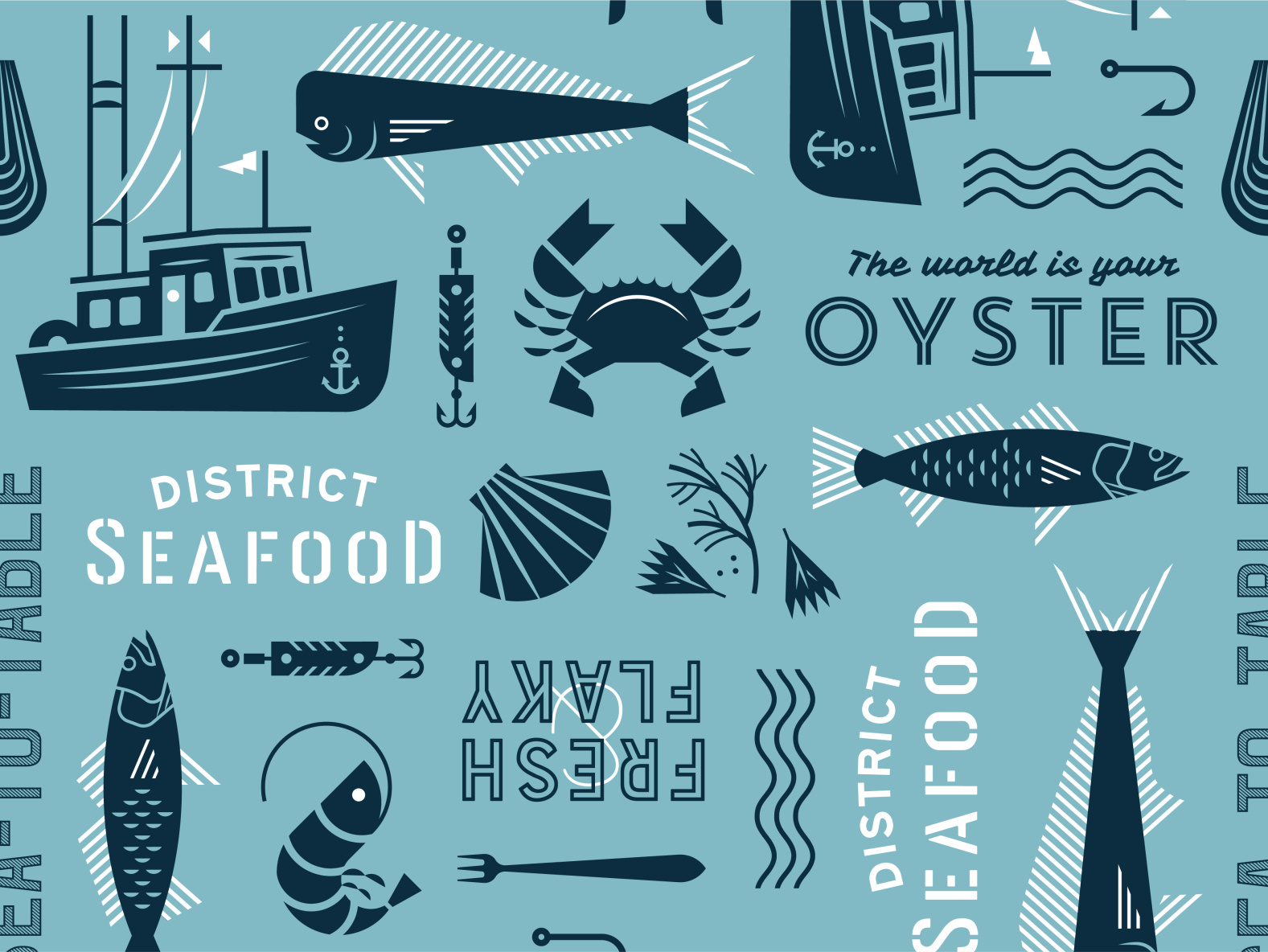 Seafood: Packaging Pattern by Val Waters on Dribbble
