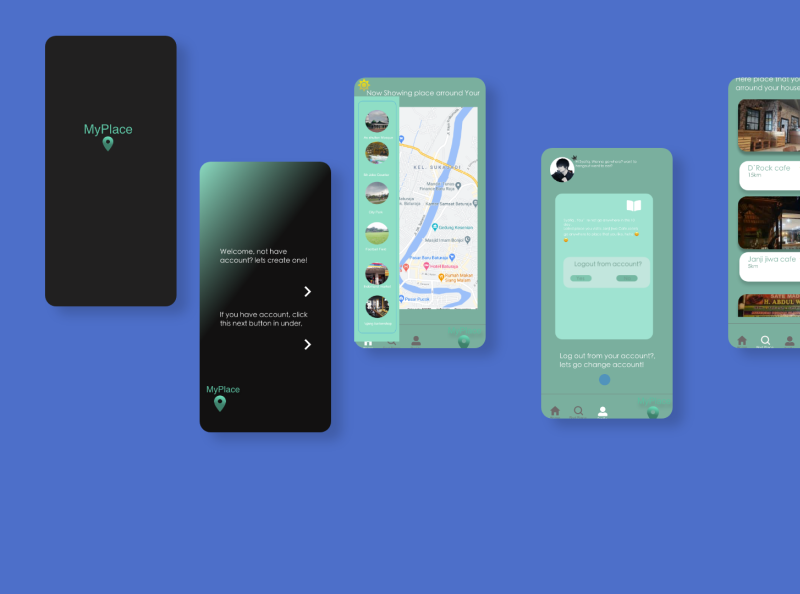 Myplace design app by Syafiq Robbani on Dribbble