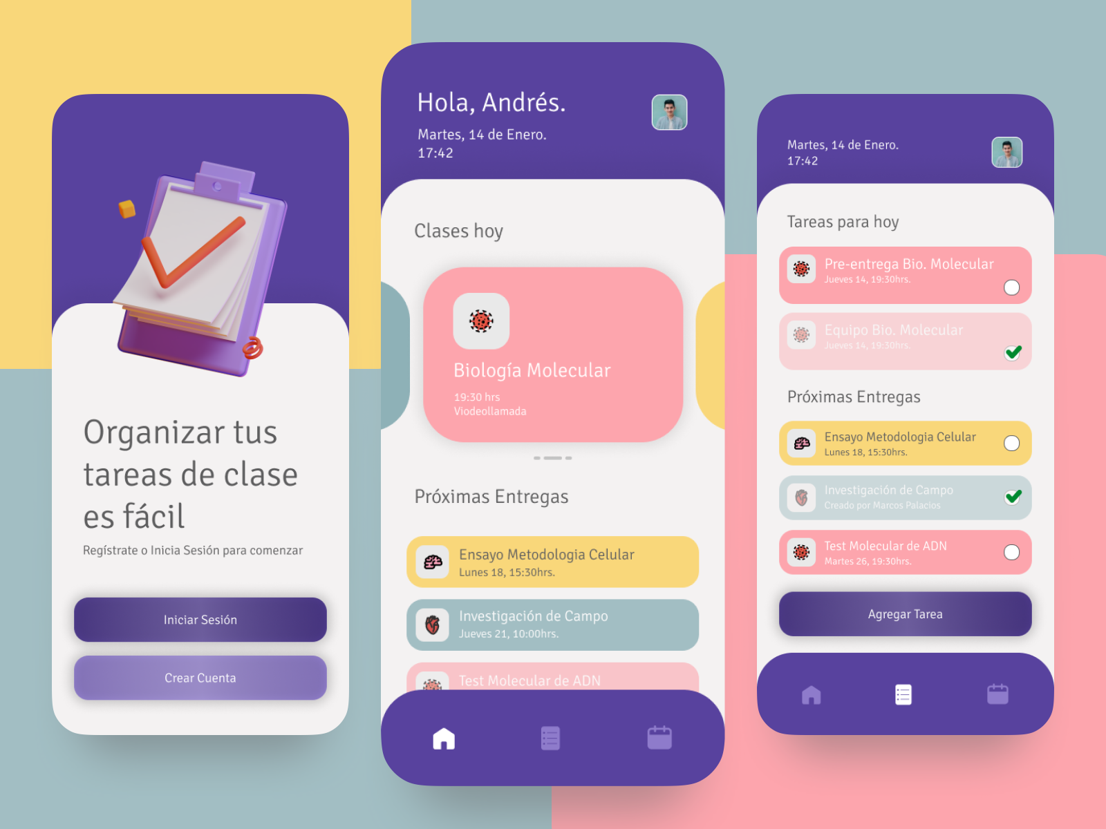 Task manager for students by Marcos Palacios on Dribbble
