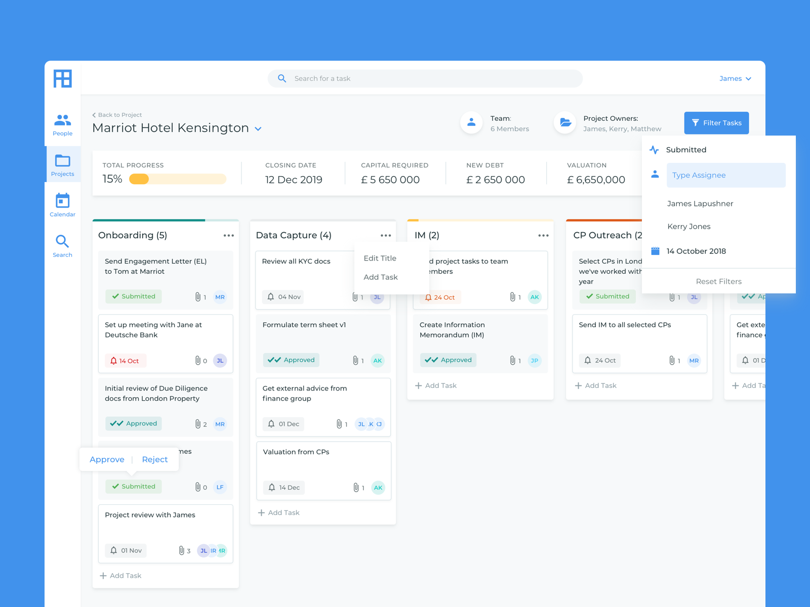 Project Task Board by Vanessa Phillips on Dribbble